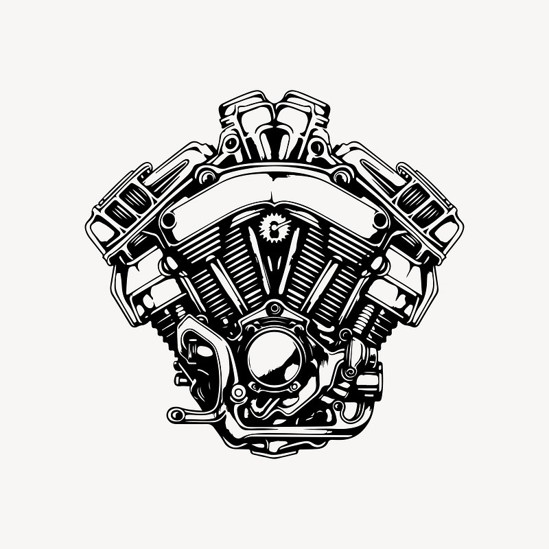 Illustration motorcycle engine. Detailed motorcycle | Premium Vector ...