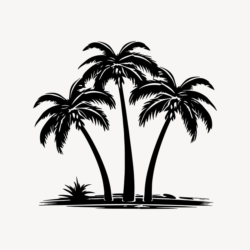 Coconut trees flat old school | Premium Photo Illustration - rawpixel