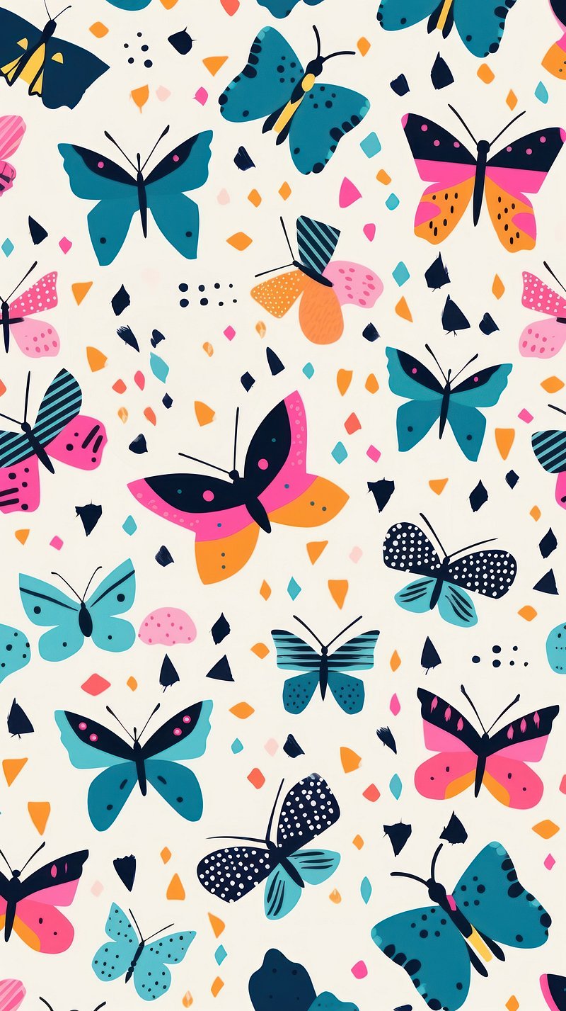 Butterfly pattern paper backgrounds. | Free Photo Illustration - rawpixel