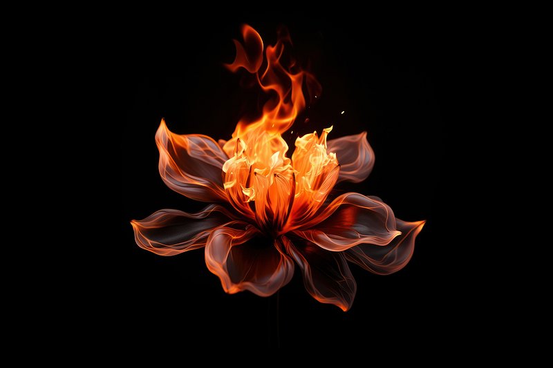 Flower fire burning flame. AI | Free Photo - rawpixel