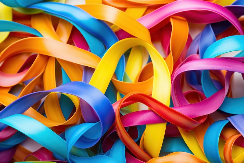 Colorful ribbons backgrounds celebration accessories. | Premium Photo ...