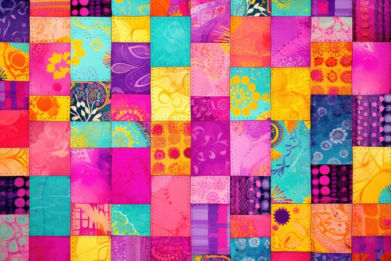 Patchwork backgrounds pattern purple. AI | Premium Photo Illustration ...
