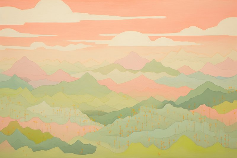 Aesthetic landscape background painting backgrounds | Premium Photo ...