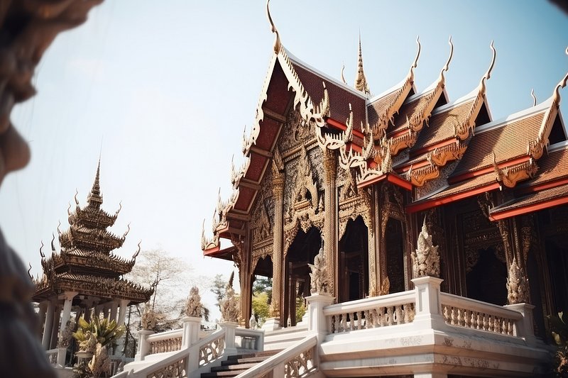 Thai temple architecture building pagoda | Free Photo - rawpixel