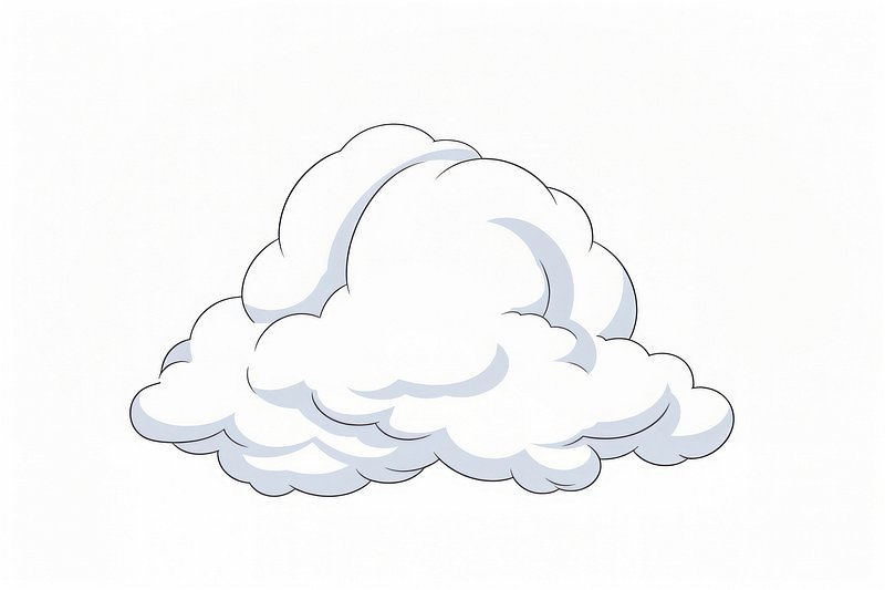 Isolated cloud cartoon drawing white. | Premium Photo Illustration ...
