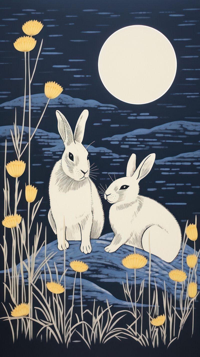 Rabbits drawing animal rodent. AI | Free Photo Illustration - rawpixel