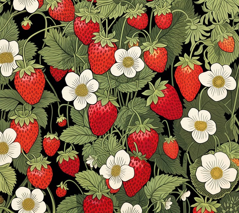 Strawberry Print Pattern Images | Free Photos, PNG Stickers, Wallpapers ...