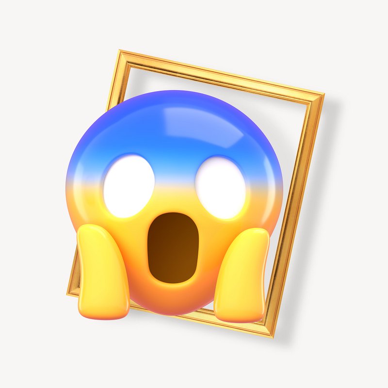 3D screaming face emoticon illustration | Photo - rawpixel