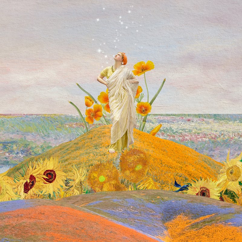 Floral dreamscape background, flower field | Premium Photo Illustration ...