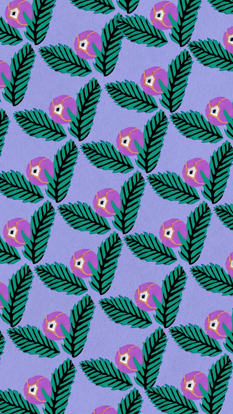 Purple flower patterned iPhone wallpaper, | Premium Photo Illustration - rawpixel