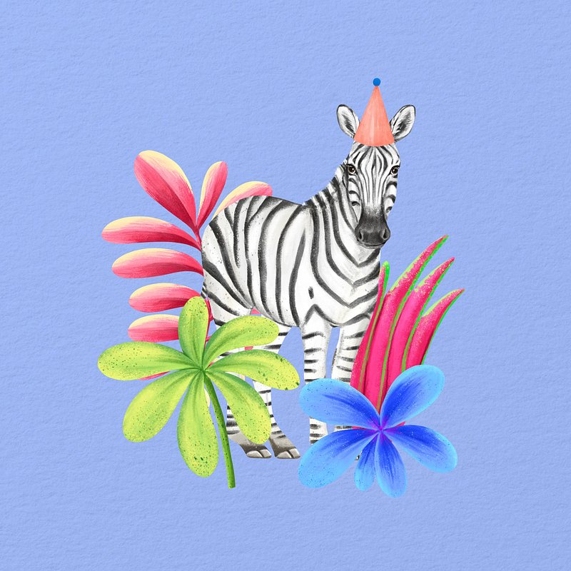Cute zebra background, blue design | Premium Photo Illustration - rawpixel
