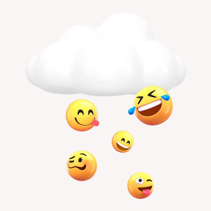 3D emoticons falling from cloud | Premium Photo - rawpixel