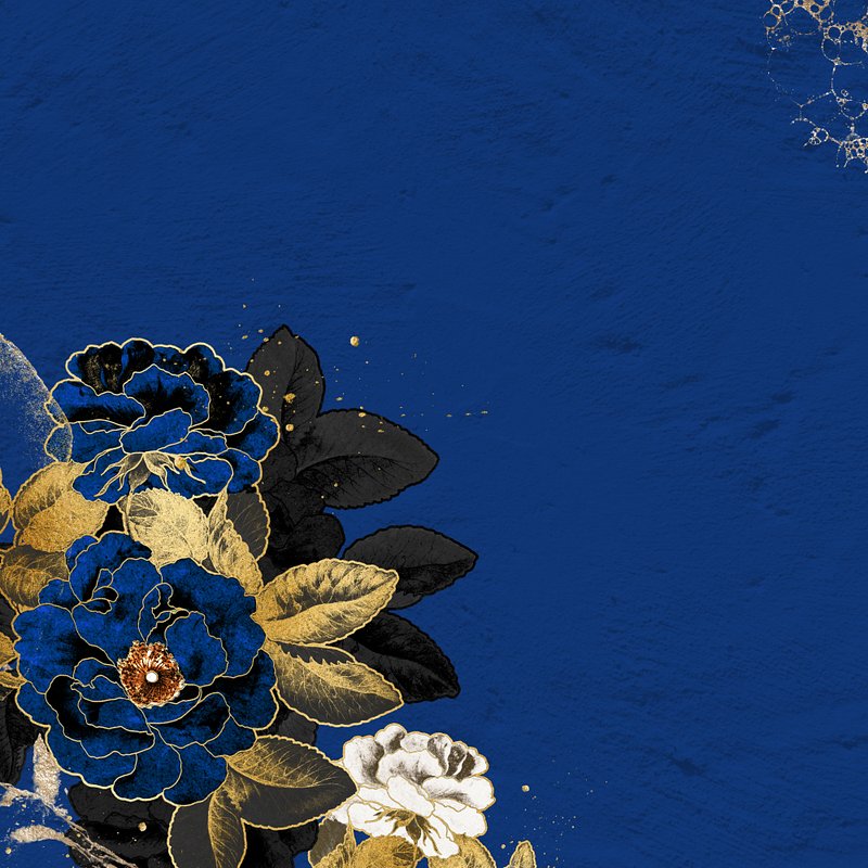 Gold rose border, blue background, | Premium Photo - rawpixel