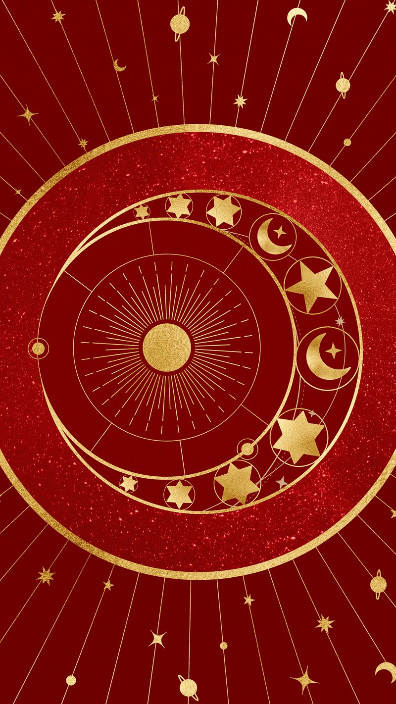 Aesthetic celestial red iPhone wallpaper, | Premium Photo Illustration ...