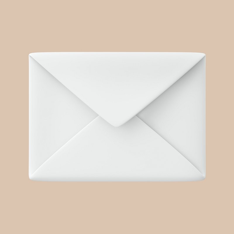 White envelope sticker, 3D stationery | Premium PSD Illustration - rawpixel