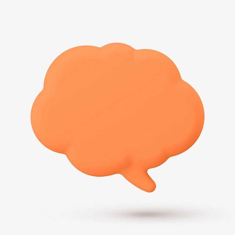 Orange speech bubble clipart, 3D | Free Photo Illustration - rawpixel