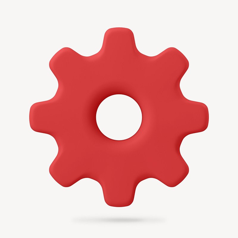 Red gear clipart, 3D setting | Free Photo Illustration - rawpixel