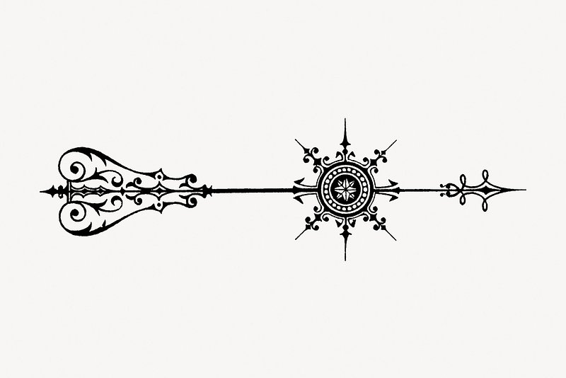 Ornate arrow collage element, vintage | Free PSD Illustration - rawpixel