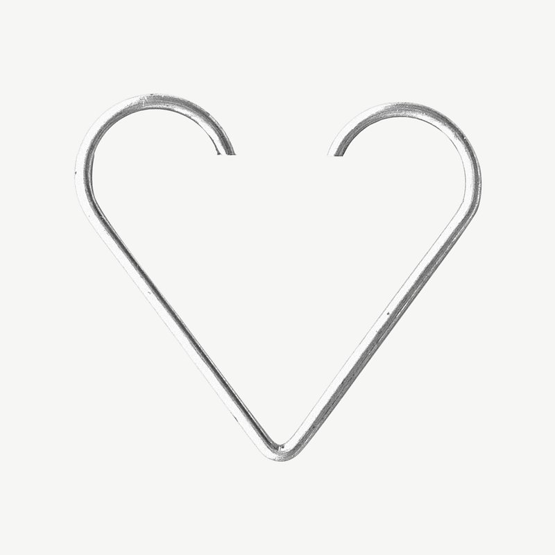 Heart paper clip, stationery collage | Premium PSD - rawpixel