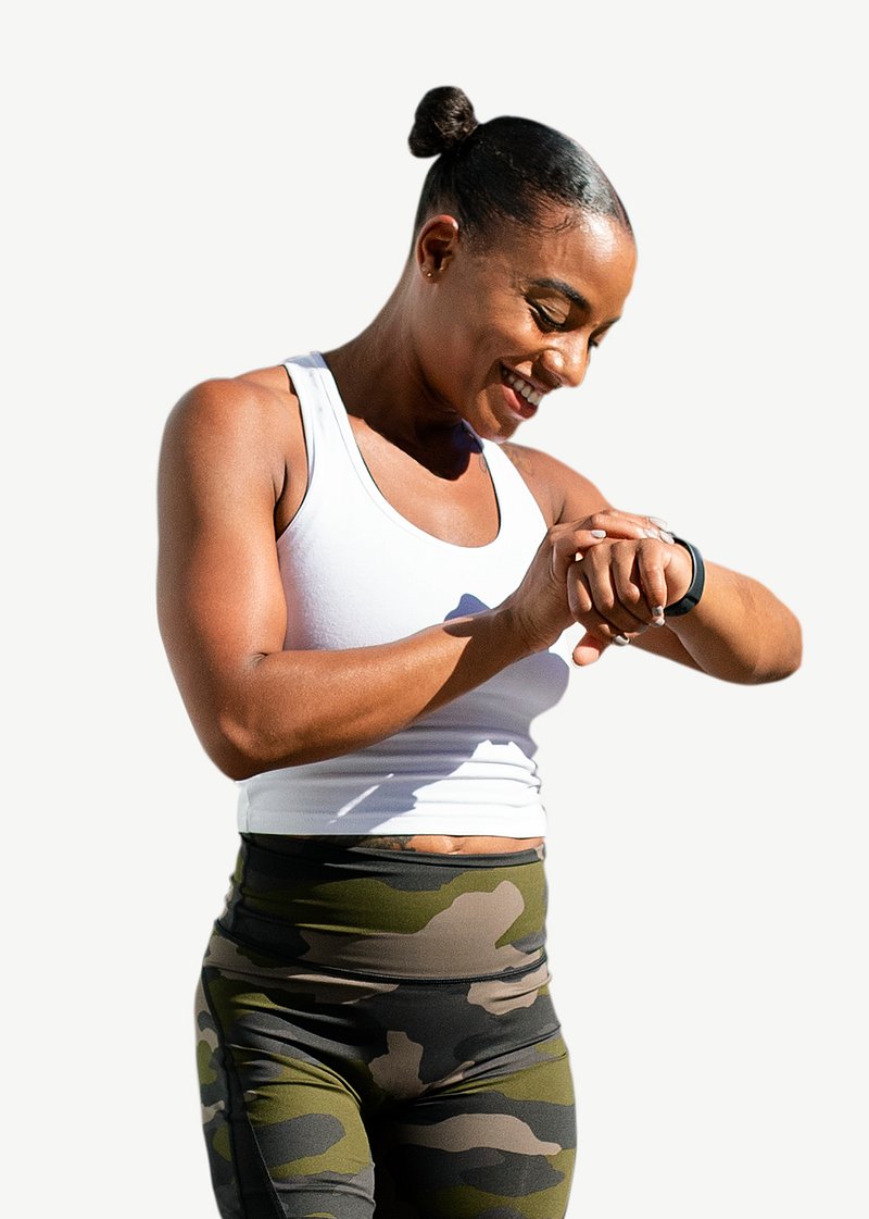 Woman using smartwatch collage element | Premium PSD - rawpixel