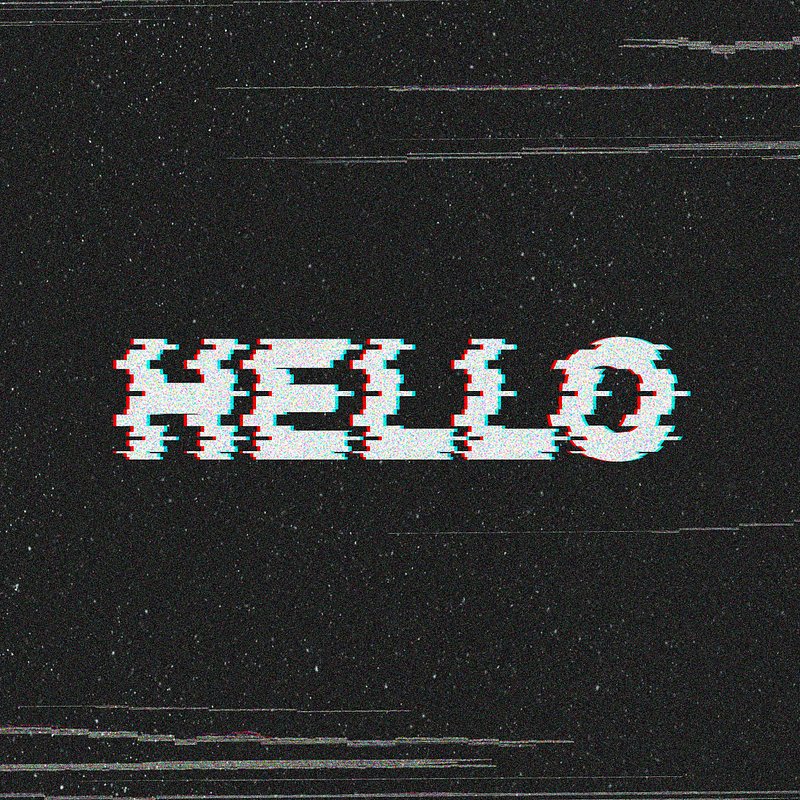 Hello glitch effect typography on black | Free Photo - rawpixel
