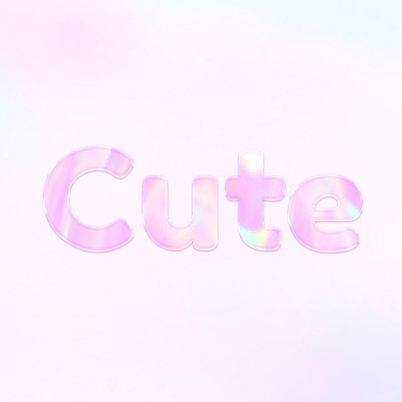 Cute word art pink holographic | Free Photo - rawpixel