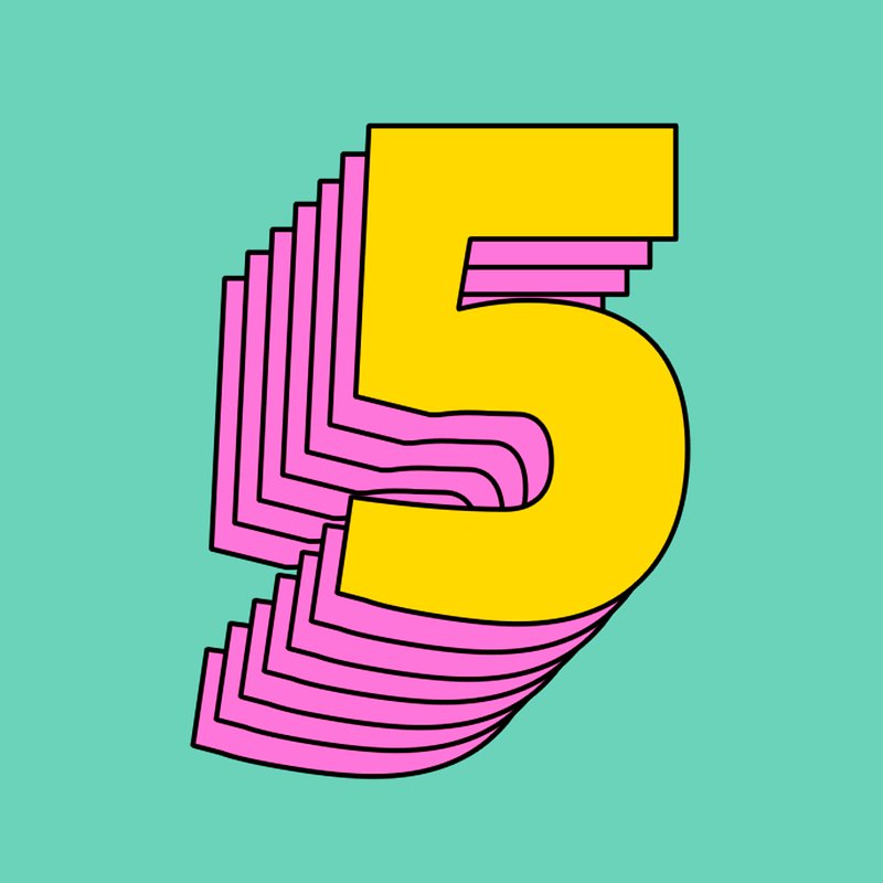 3d number five psd layered | Free PSD - rawpixel