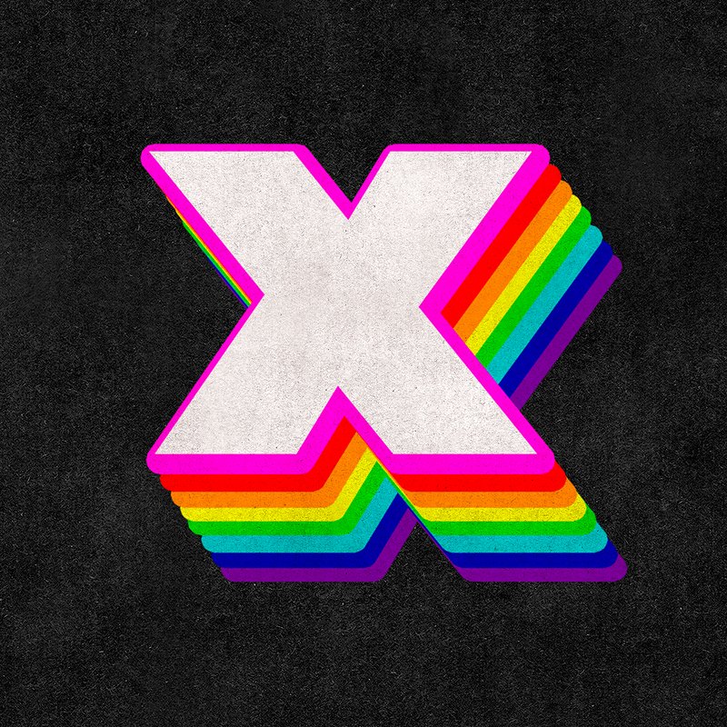 Letter x psd rainbow typography | Free PSD - rawpixel