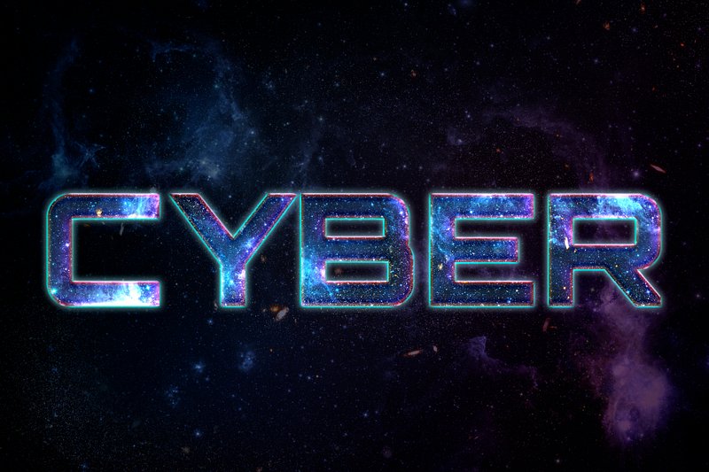 CYBER word typography text on galaxy | Free Photo - rawpixel