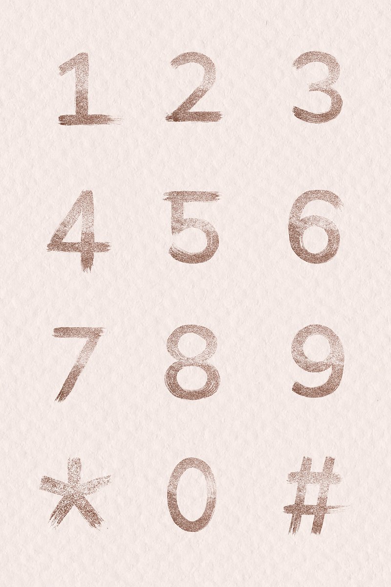 Glitter number psd set rose | Free PSD - rawpixel