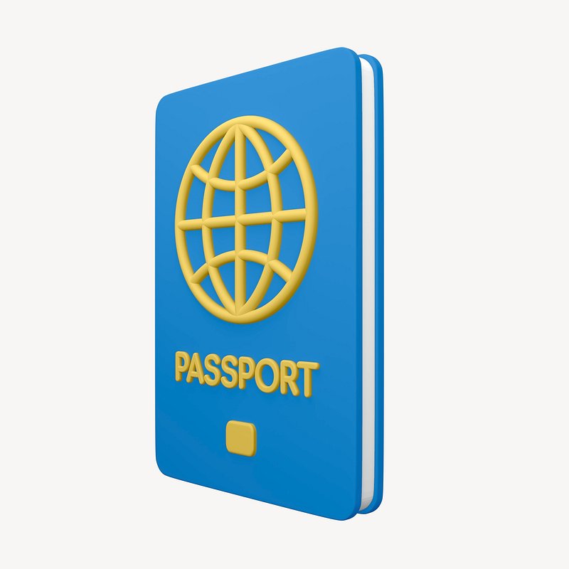 3D blue passport collage | Premium PSD Illustration - rawpixel