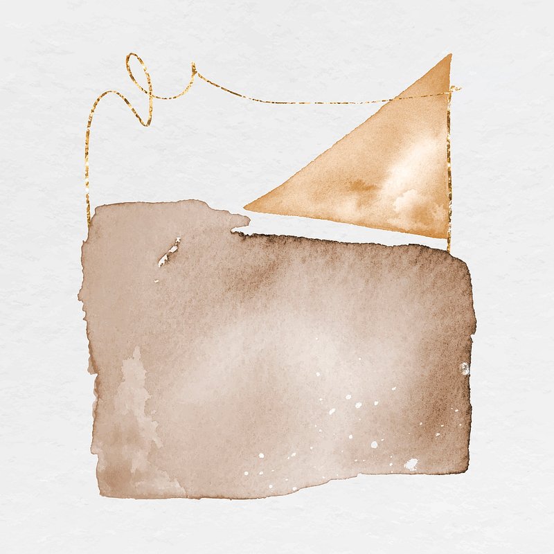 Brown geometric sticker, aesthetic watercolor | Premium Vector - rawpixel