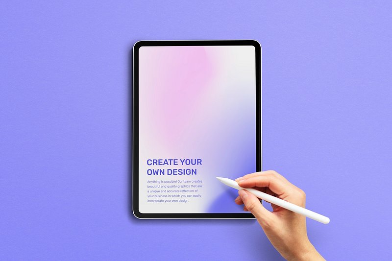 Tablet screen mockup psd with hand | Premium PSD Mockup - rawpixel