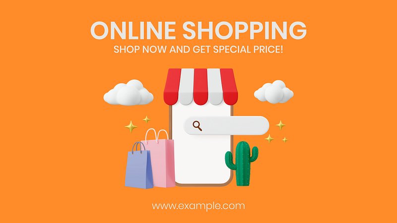 Online shopping blog banner template, | Premium Vector Template - rawpixel