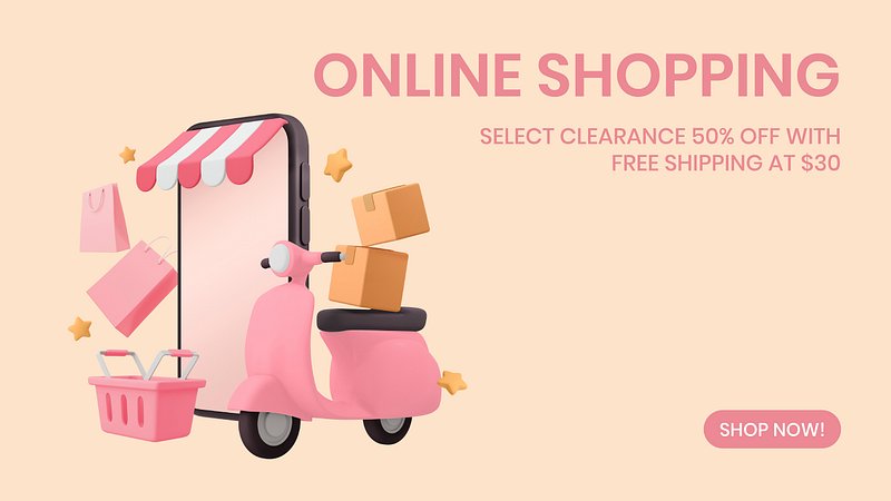 Online shopping blog banner template, | Premium Vector Template - rawpixel