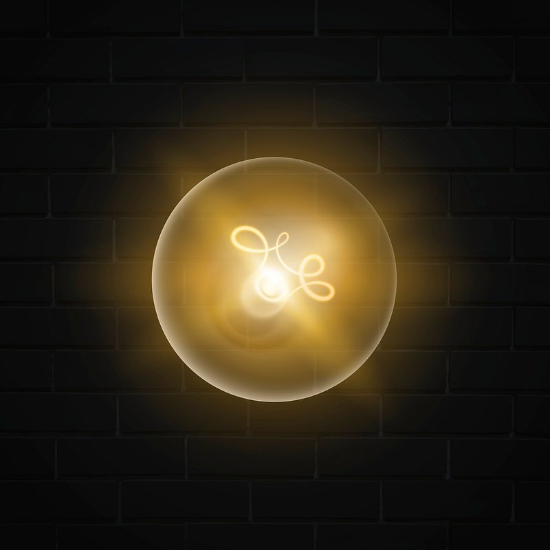 Glowing light bulb clip art | Premium Vector - rawpixel