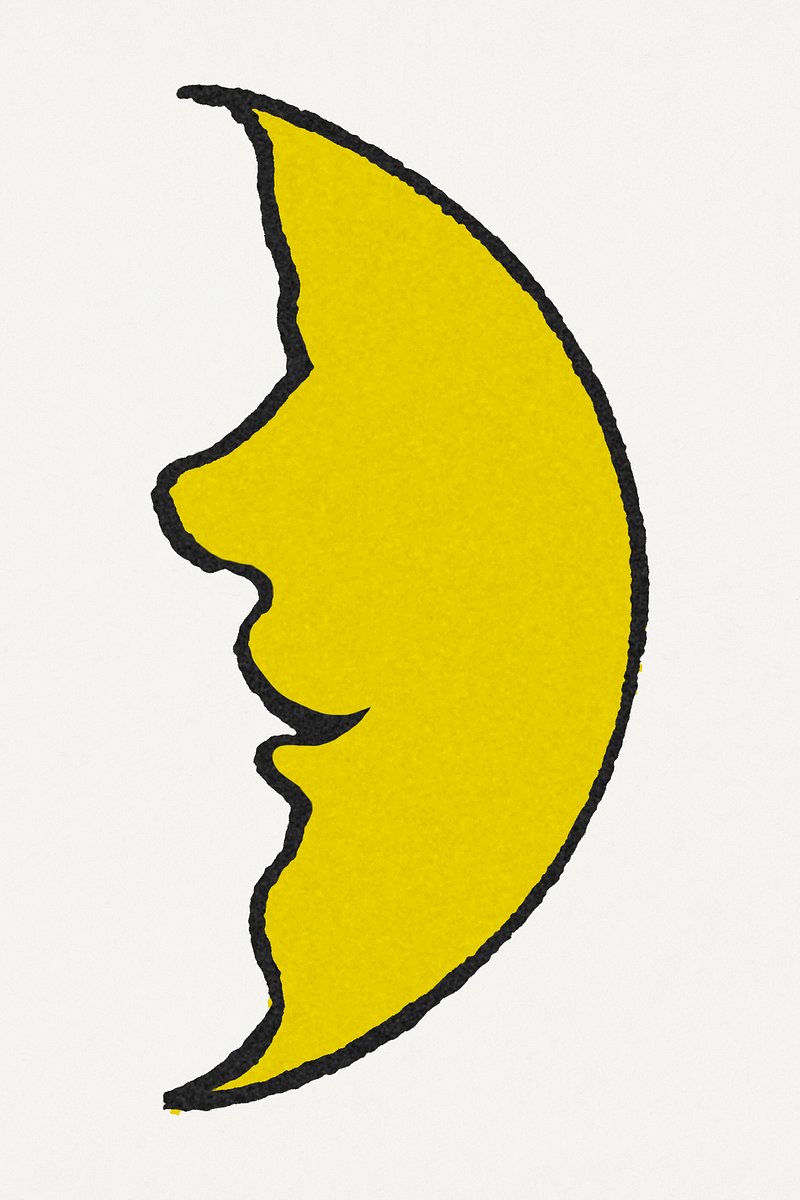 Celestial crescent moon face design | Free PSD Illustration - rawpixel