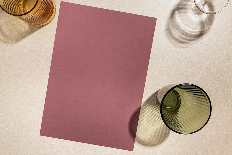 Blank red paper with glass | Free Photo - rawpixel