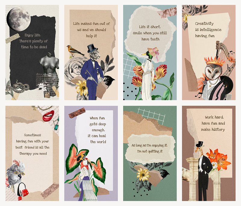 Collage template social story set | Premium PSD - rawpixel