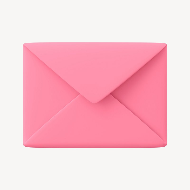 Pink envelope clipart, 3D stationery | Free Photo - rawpixel