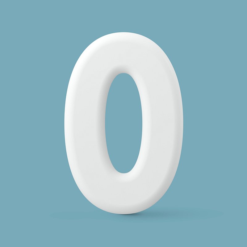 0 number sticker, 3D rendering | Premium PSD - rawpixel