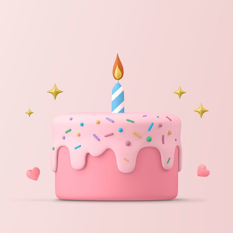 Birthday cake clipart, 3d graphic | Premium PSD - rawpixel