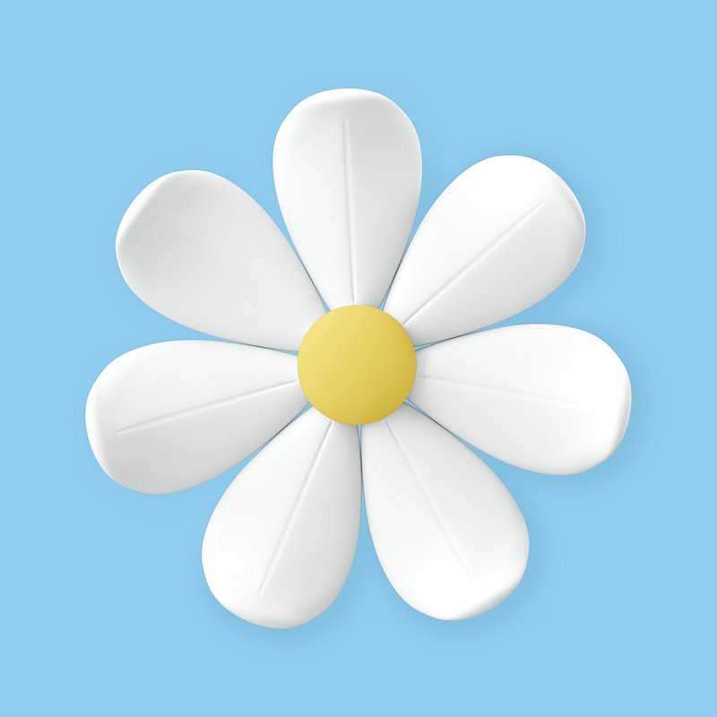 White flower sticker, cute 3D | Premium PSD - rawpixel