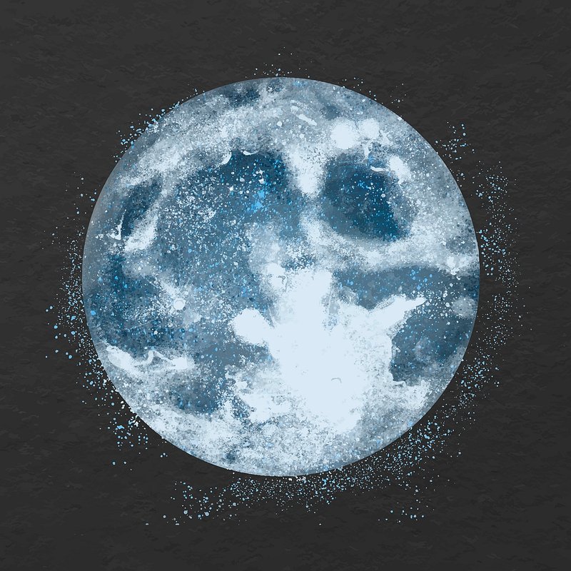 Blue moon sticker, abstract galaxy | Premium Vector - rawpixel