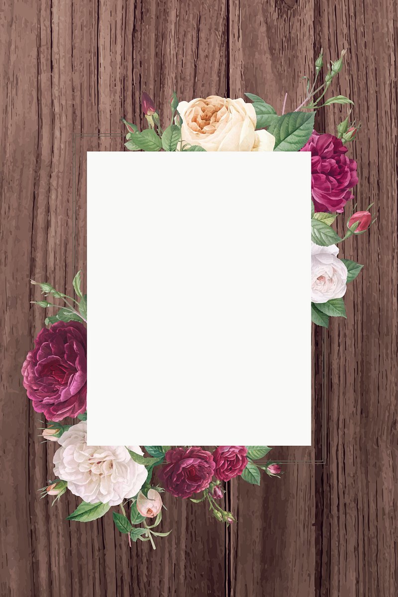 Rectangular frame decorated with roses | Free Vector - rawpixel