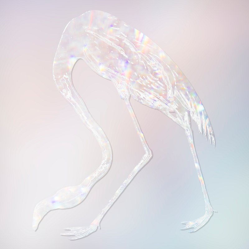 Silver holographic flamingo illustration | Premium PSD - rawpixel