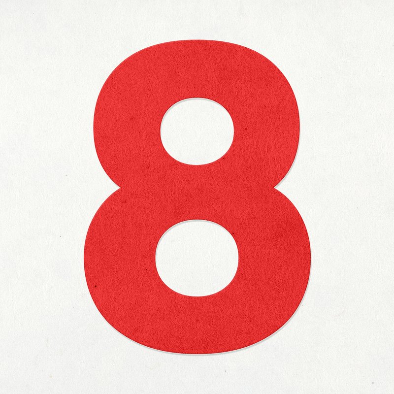 Red number eight sticker design | Free PSD - rawpixel
