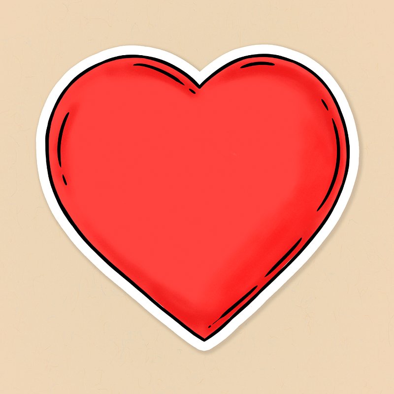 Red heart sticker with a white | Premium PSD - rawpixel