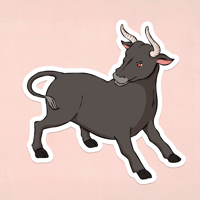 Raging black bull psd sticker | Free PSD - rawpixel