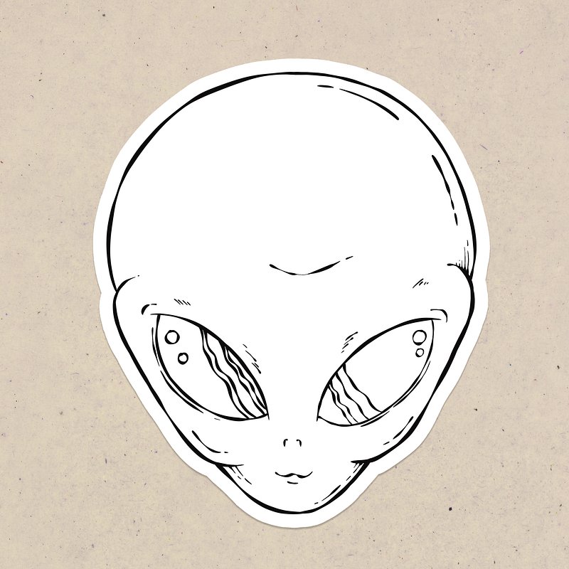Sketched sci fi alien psd | Free PSD - rawpixel